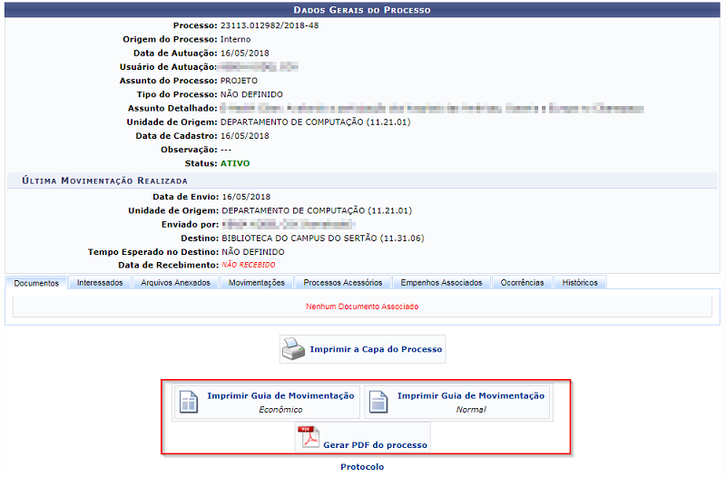 Portal UFS - Gerar e consultar PDF do processo eletrônico
